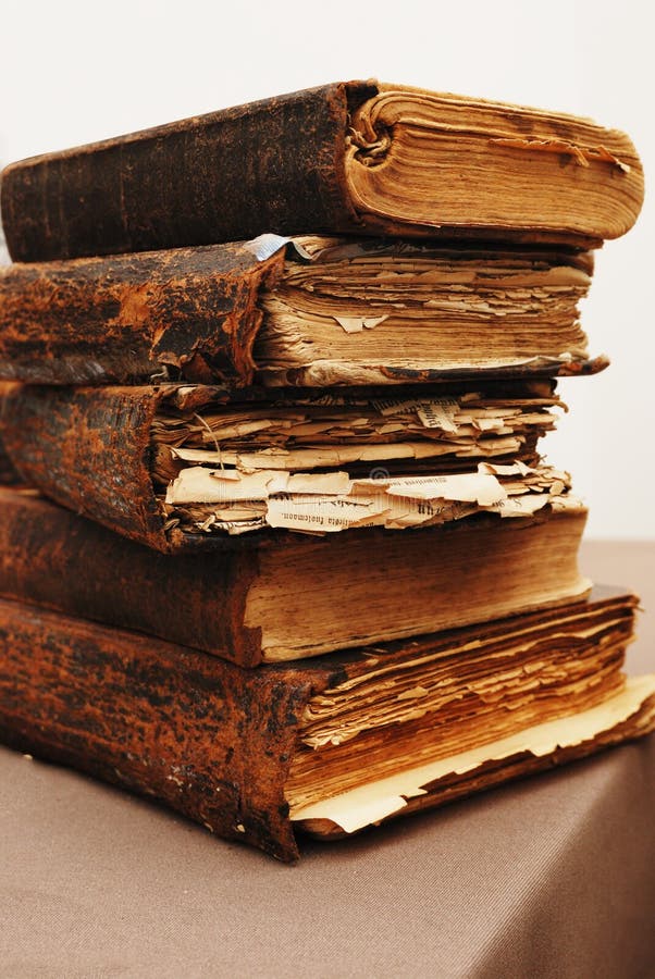 Stack Of Old Tattered Books Stock Photo - Image of effect, century ...