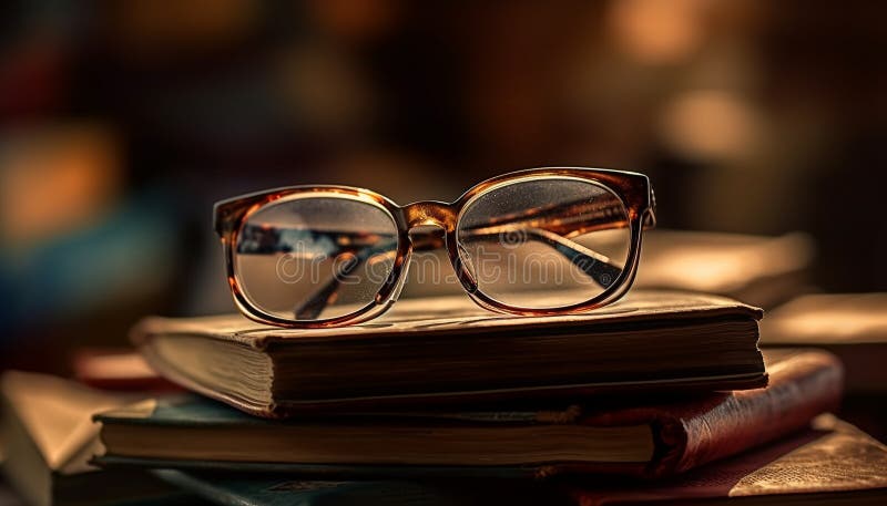 Stack of Old Textbooks on Bookshelf, a Wisdom Collection Generated by ... Stack of Old Textbooks on Bookshelf, a Wisdom Collection Generated by ...