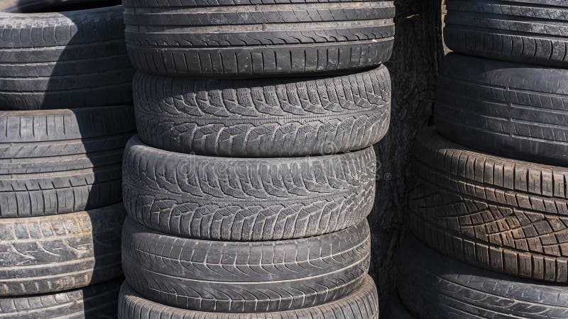 Stack of old used tires stock photo. Image of auto, automotive - 231363576