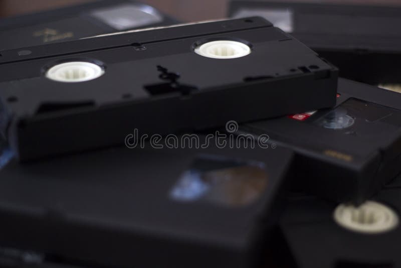 Stack of Vhs Cassette Tapes Stock Photo - Image of connection, magnetic ...