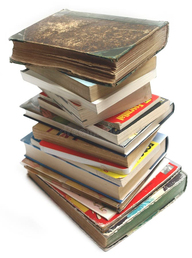 A Stack of Old Vintage and Modern Books Stock Image - Image of info ...