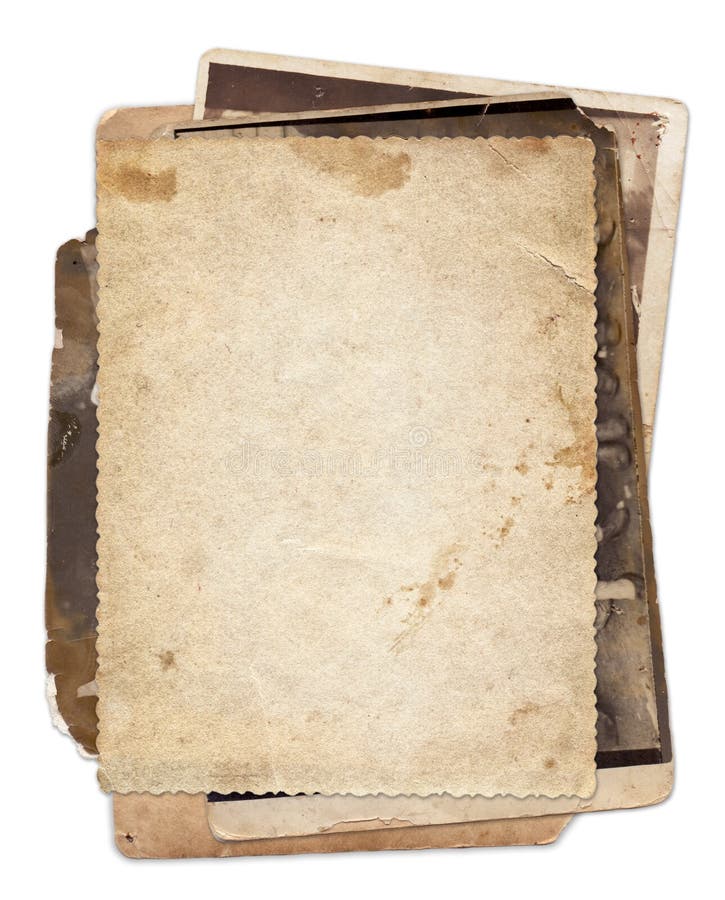 Stack of Old Vintage Photos with Stains and Scratches Stock Photo ...