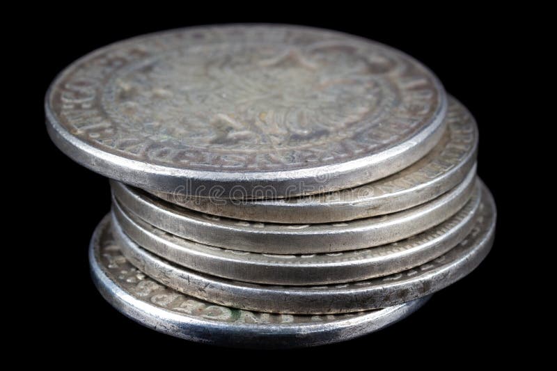 Stack of Old Vintage Silver Medieval Taller Coins Stock Image - Image ...