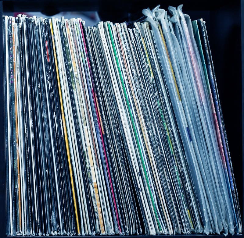 Stack of vinyl records stock image. Image of collection - 21717385