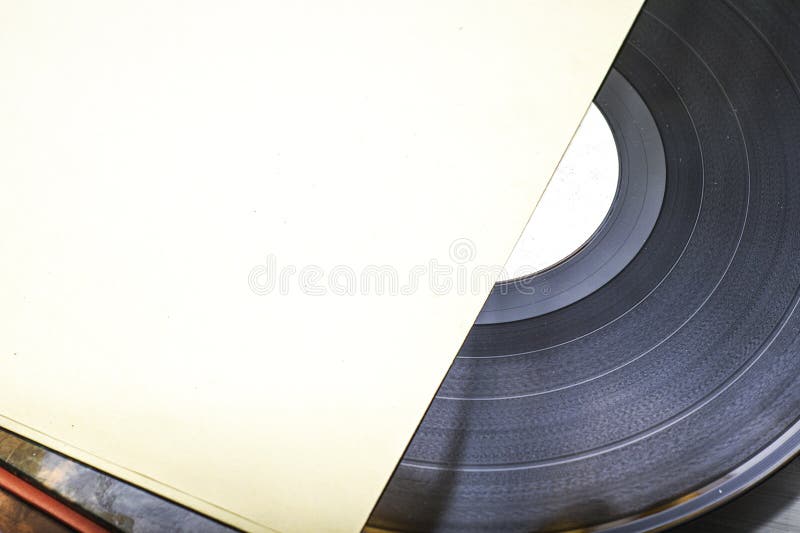 A Stack of Old Vinyl Records Close Up One of the Records is Half Out of ...