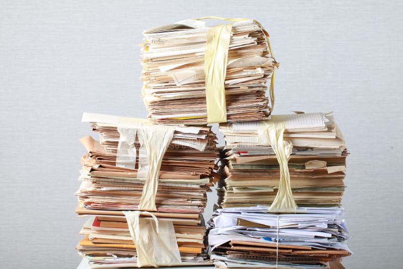 Stack Old of Waste Paper Staked Recycle Stock Image - Image of tied ...