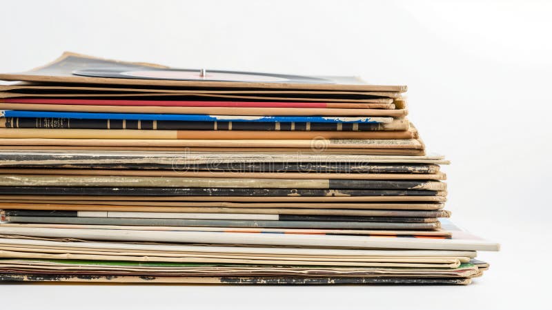 Stack of Old, Worn Record Covers, Evoking Nostalgia and the Passage of ...