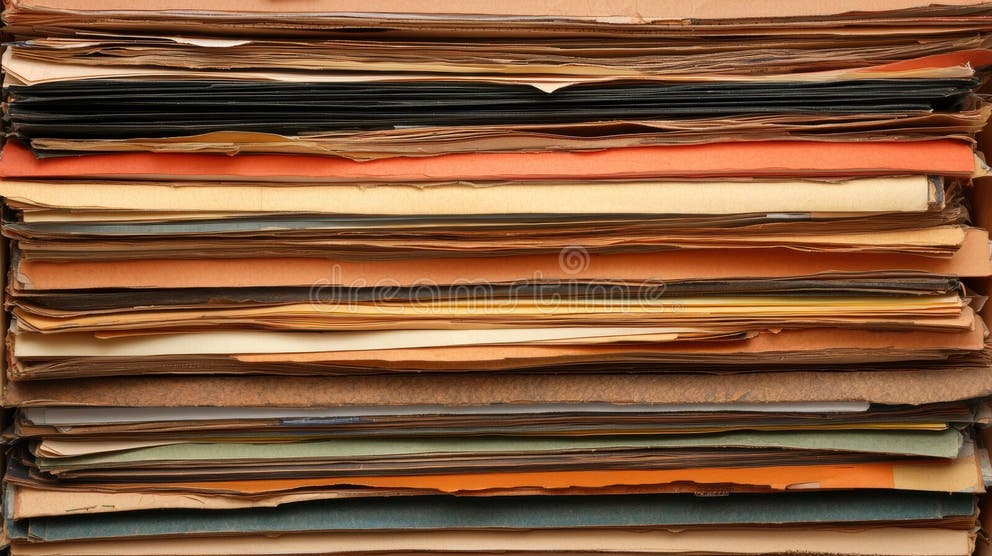 A Stack of Old, Worn, and Torn Papers. Stock Photo - Image of aged ...
