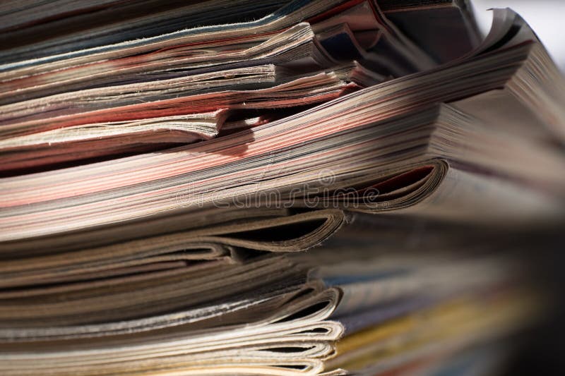 Stack of Older Colored Magazines Stock Photo - Image of narrow, design ...