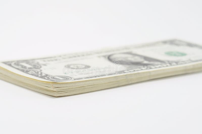 Stack of one dollar bills stock image. Image of currency - 12964481