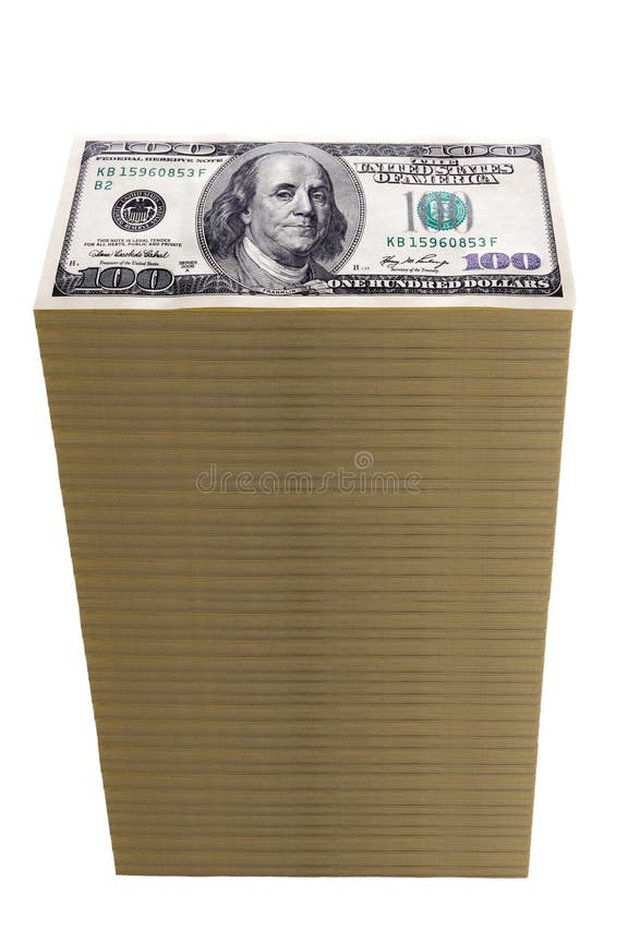 Stack of One Hundred Dollar Bills Stock Photo - Image of cutouts ...