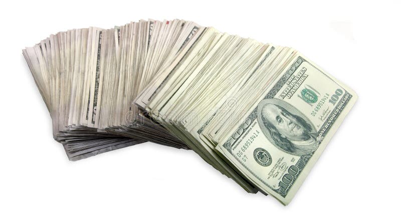 Stack of One Hundred Dollar Bills Fanned Out Stock Image - Image of ...