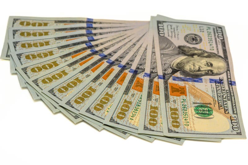 A Stack of One Hundred Dollar Bills Fanned Out Stock Illustration ...