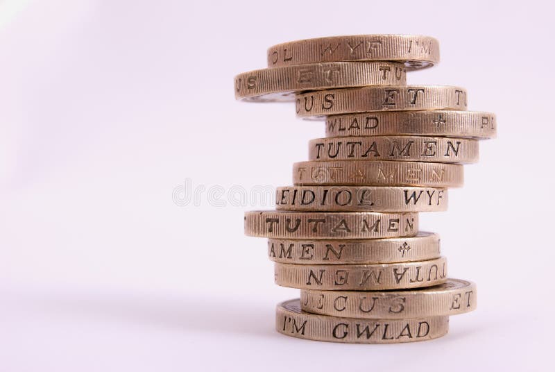 Stack of One Pound Coins stock image. Image of finance - 10905047