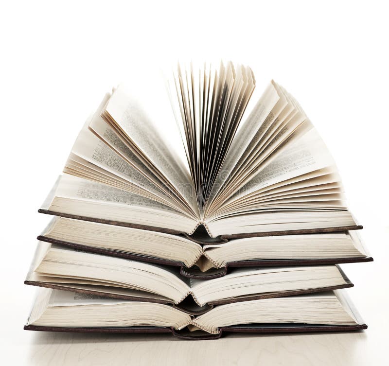 Stack of open books stock image. Image of hardcover, education - 16982533