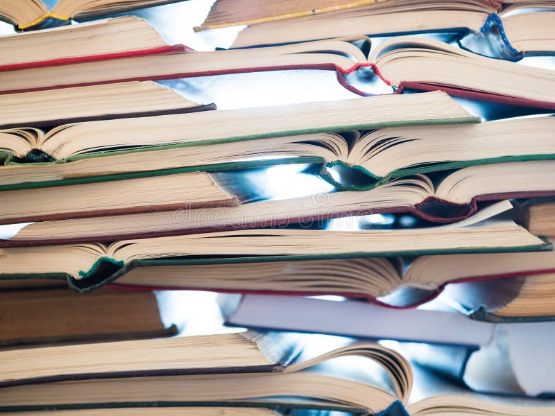 Stack of Open Books. Library, Literature, Education, Information ...