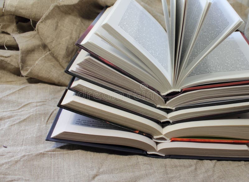 Stack of open books stock photo. Image of volume, education - 50690908