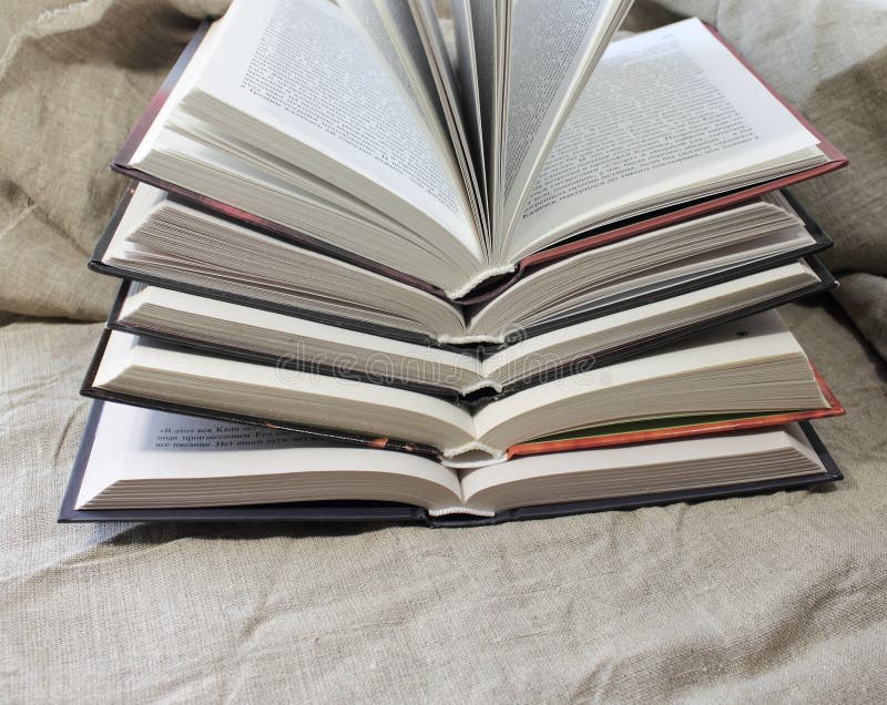 Stack of open books stock image. Image of stack, hardcover - 50690977