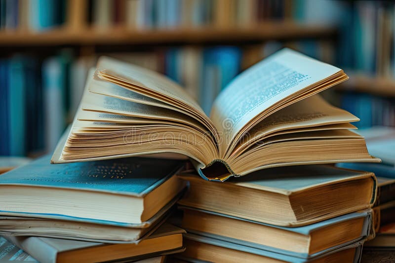 A Stack of Open Books with Pages Fluttering, Conveying the Notion of ...