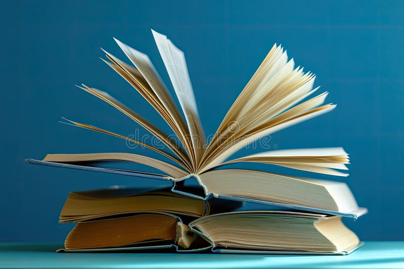 A Stack of Open Books with Pages Fluttering, Conveying the Notion of ...