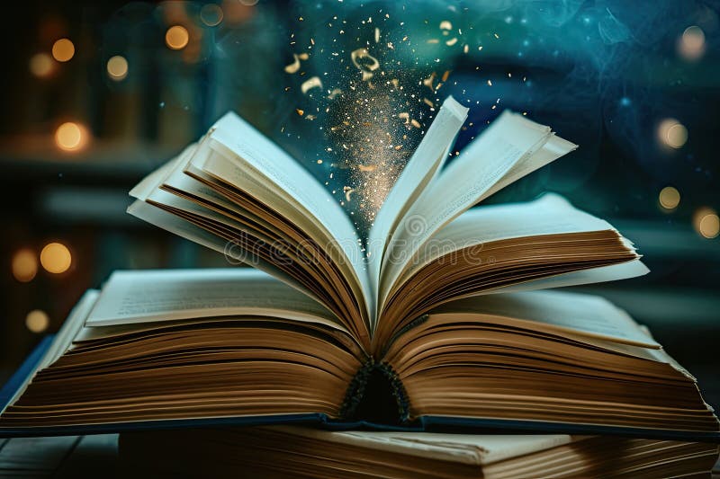 A Stack of Open Books with Pages Fluttering, Conveying the Notion of ...