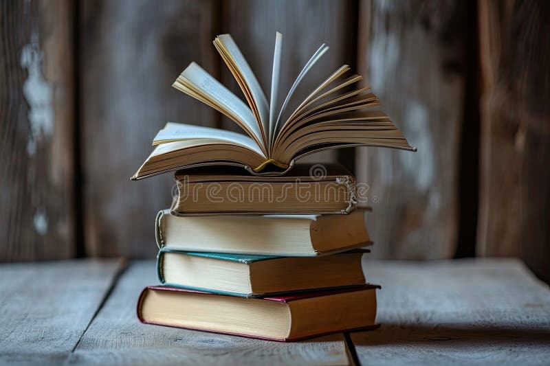 A Stack of Open Books with Pages Fluttering, Conveying the Notion of ...