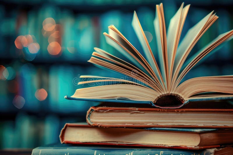 A Stack of Open Books with Pages Fluttering, Conveying the Notion of ...