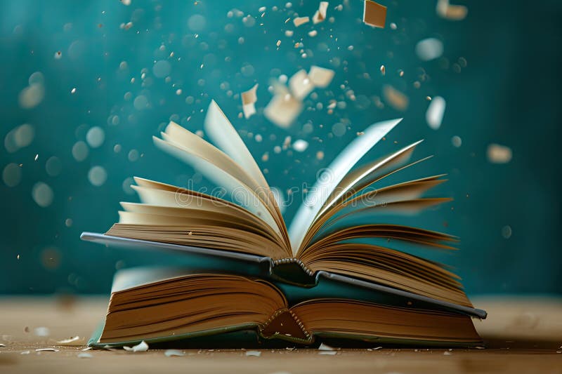 A Stack of Open Books with Pages Fluttering, Conveying the Notion of ...