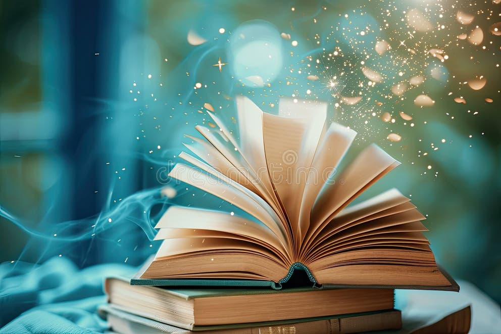 A Stack of Open Books with Pages Fluttering, Conveying the Notion of ...