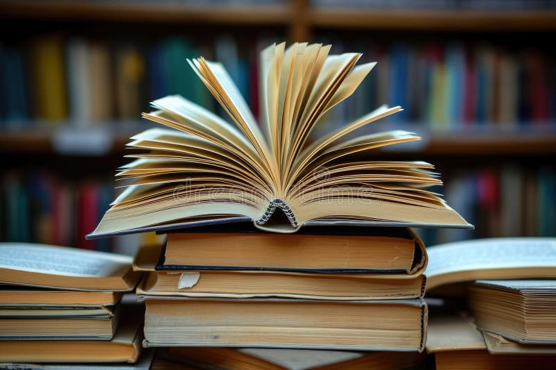 A Stack of Open Books with Pages Fluttering, Conveying the Notion of ...