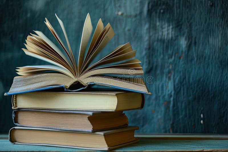 A Stack of Open Books with Pages Fluttering, Conveying the Notion of ...