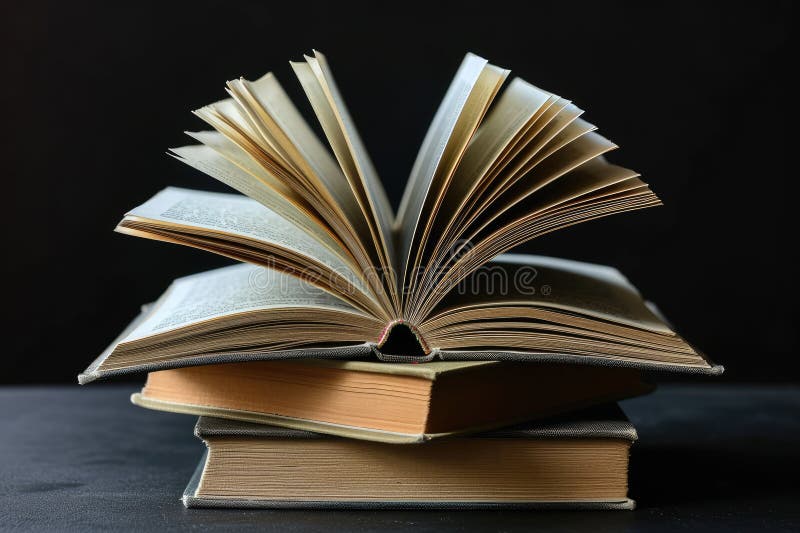 A Stack of Open Books with Pages Fluttering, Conveying the Notion of ...