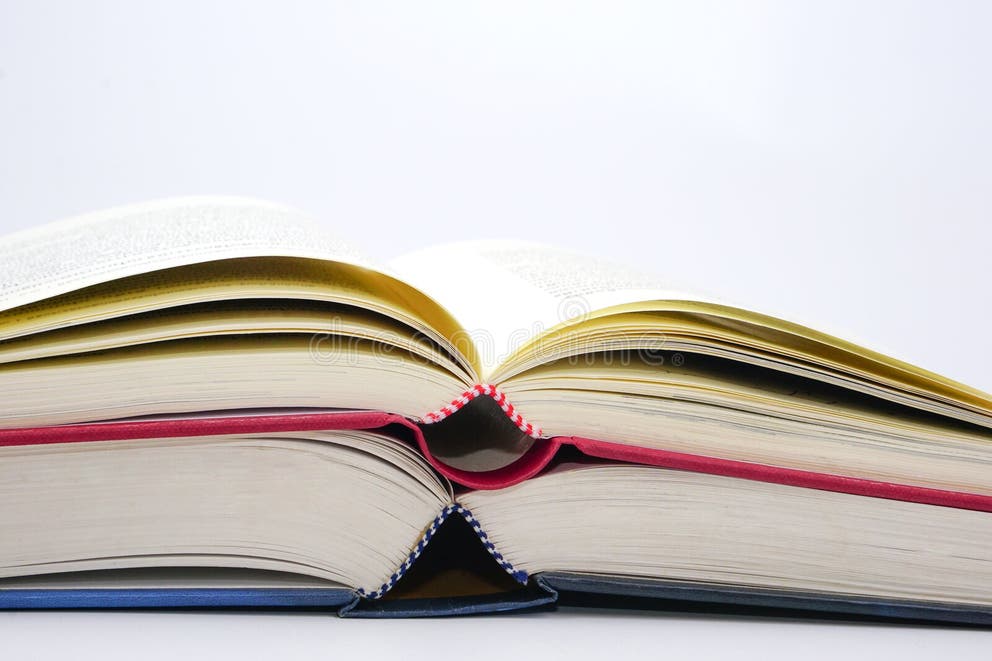 Stack of Open Books and Stacked Together. Knowledge and Education ...