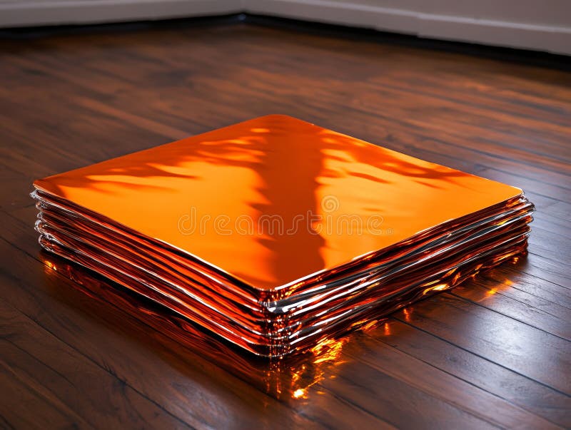 A Stack of Orange Books Sitting on Top of a Wooden Floor Stock Image ...