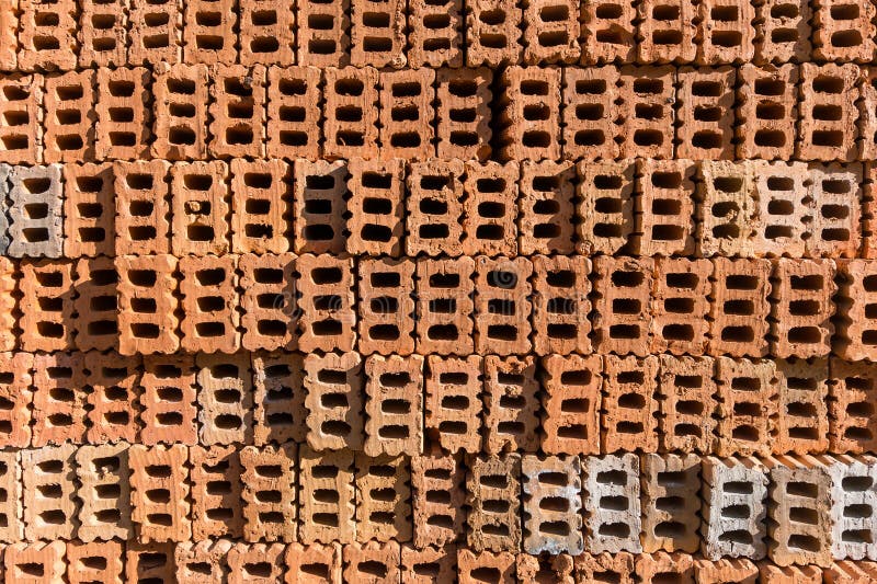 Stack of Orange Brick Block Stock Image - Image of brickwork, block ...