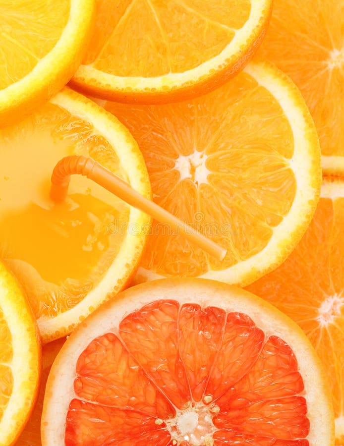 Stack of Orange Fruit Slices with Juice Splash. Stock Image - Image of ...