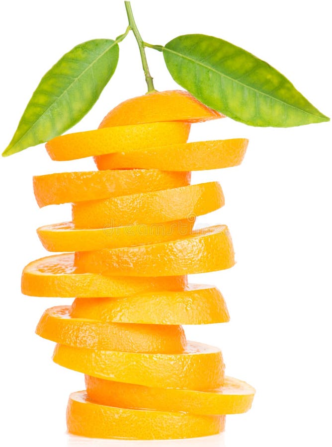 Stack of Orange Fruit Slices Stock Photo - Image of concept, studio ...