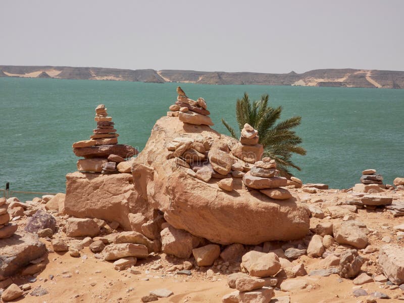 Stack of Orange Rocks by the Beautiful Nile River in Africavt Stock ...