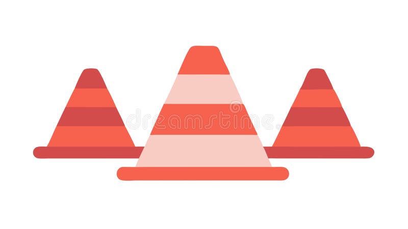 Stack of Orange Traffic Cones Icon, Warning and Safety Symbol, Vector ...