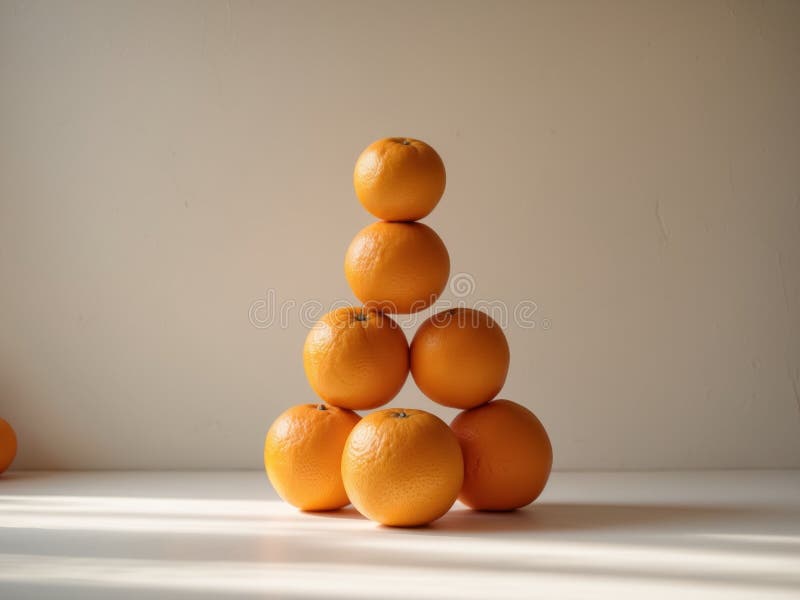 A Stack of Oranges with the Bottom One Being the Largest Stock Image ...