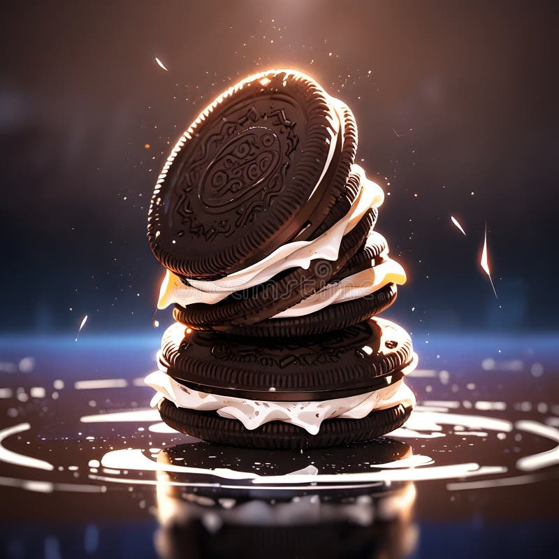 Stack of Oreo Cookies with Cream Filling Stock Illustration ...