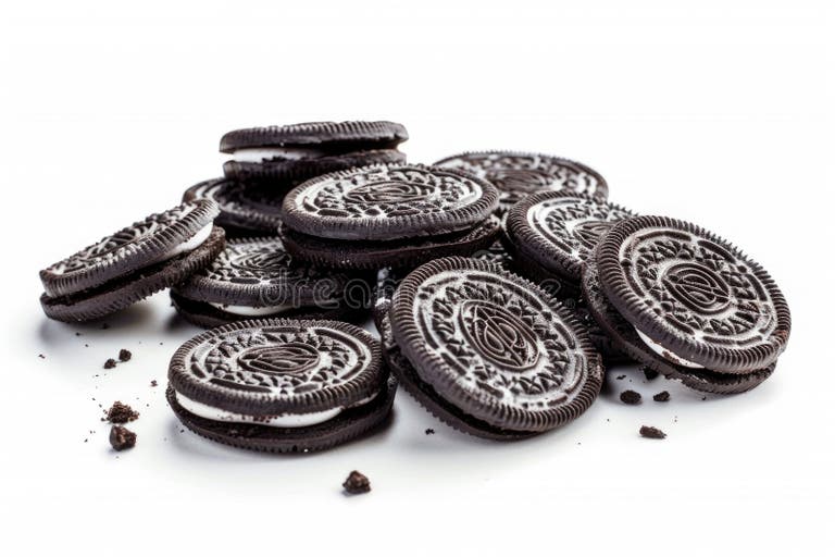 A Stack of Oreo Cookies on a White Surface, Perfect for a Snack or ...