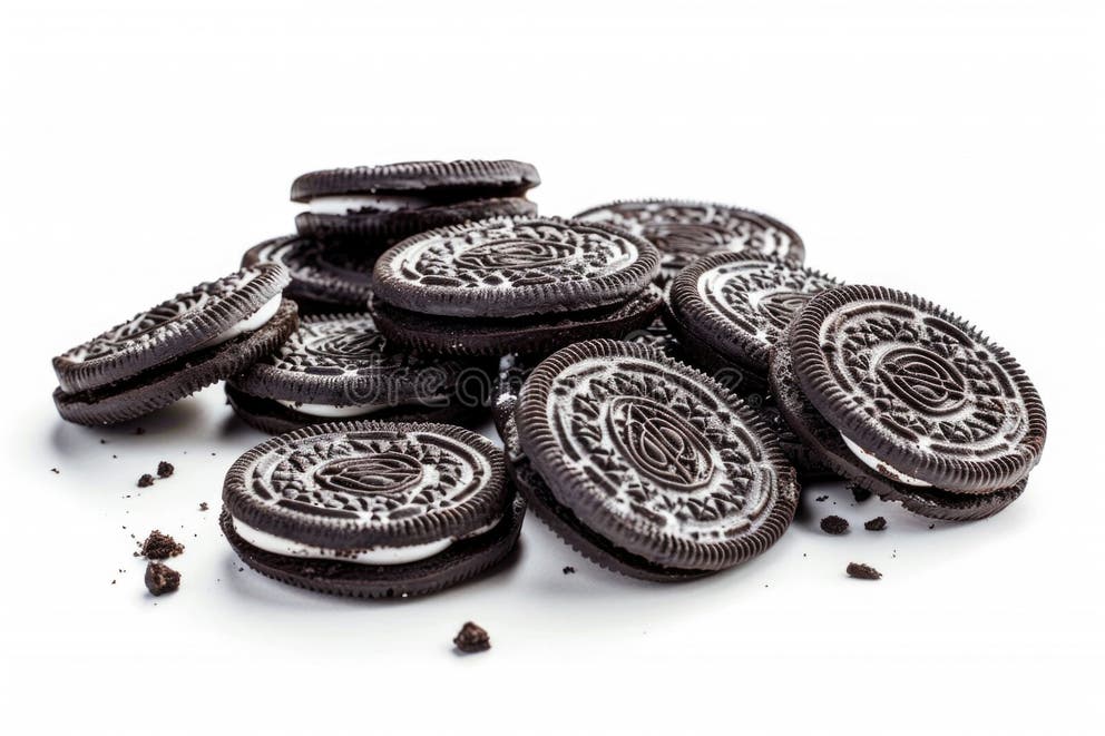 A Stack of Oreo Cookies on a White Surface, Perfect for a Snack or ...