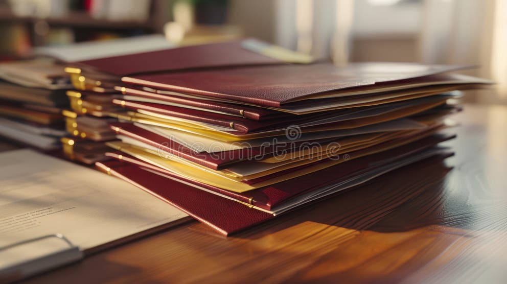 The Stack of Organized Documents.AI Generated Image Stock Photo - Image ...