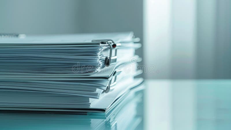 Stack of Organized Documents on a Desk in an Office Setting. Stock ...