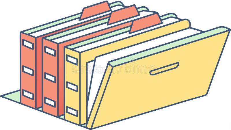 Stack of Organized File Folders, Efficient Document Management, Vector ...