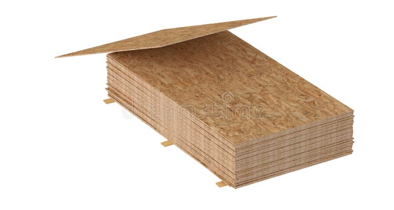 Stack OSB Boards. Isolated on White Background. Stock Illustration ...