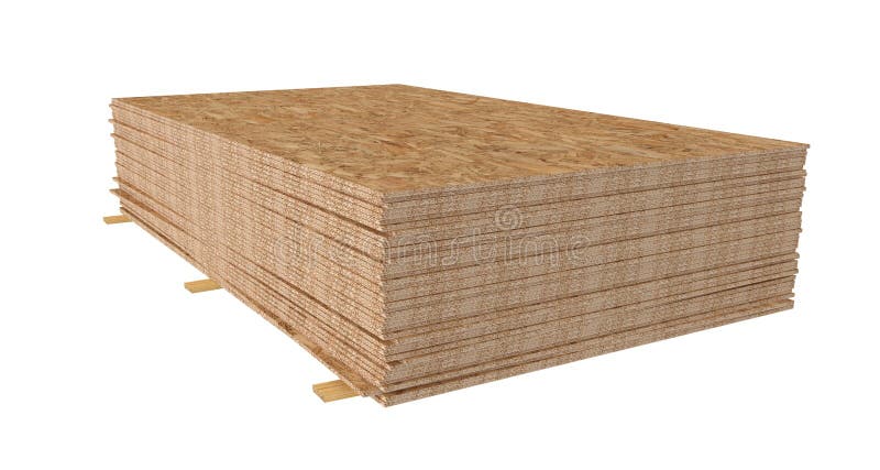 Stack OSB Boards. Isolated on White Background. Stock Illustration ...