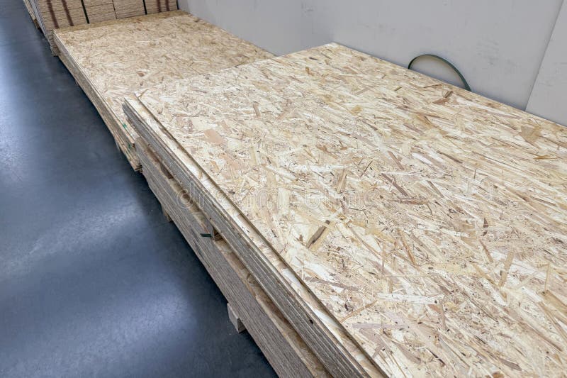 Stack of OSB Panels in a Hardware Store, Close-up Stock Image - Image ...