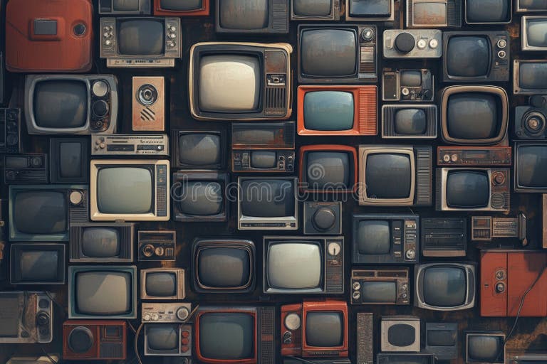 A Stack of Outdated Televisions Piled High, Ideal for Representing ...